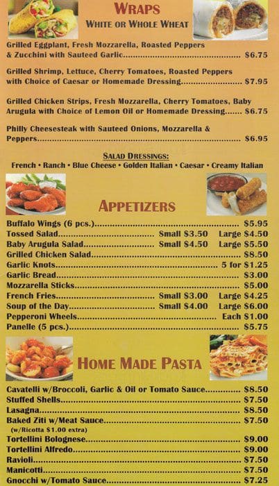 Menu at Leone's Pizzeria, New York City