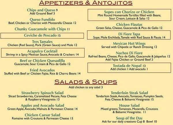 Menu at Caffe Di Fiore desserts, The Woodlands, Woodlands Pkwy #900