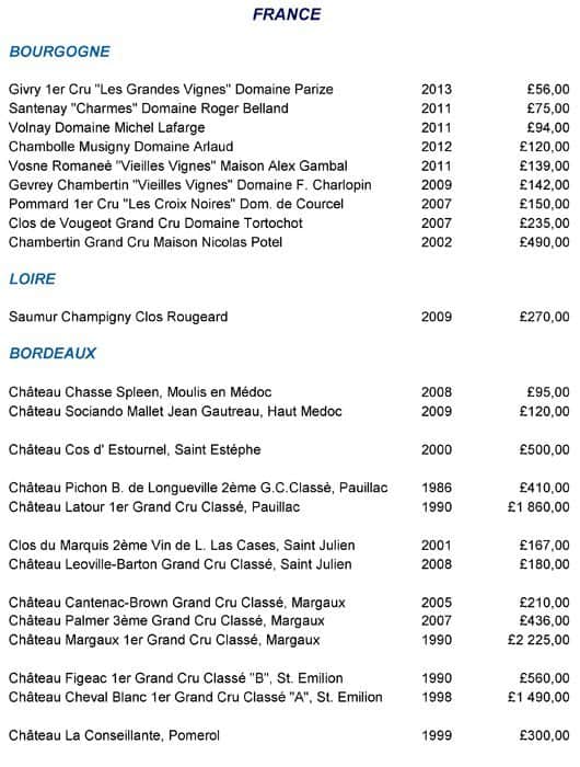 Menu at Casa Di Stefano pub & bar, London, 19-20 Dover St