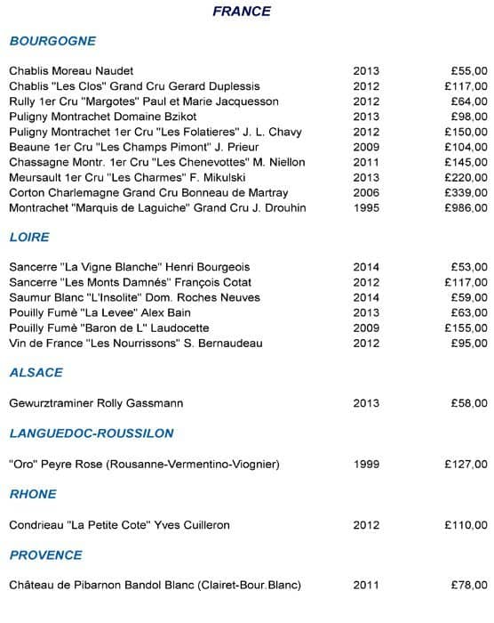Menu at Casa Di Stefano pub & bar, London, 19-20 Dover St