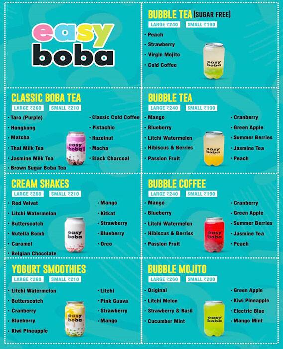 Menu of Easy Boba, Oshiwara, Andheri West, Mumbai