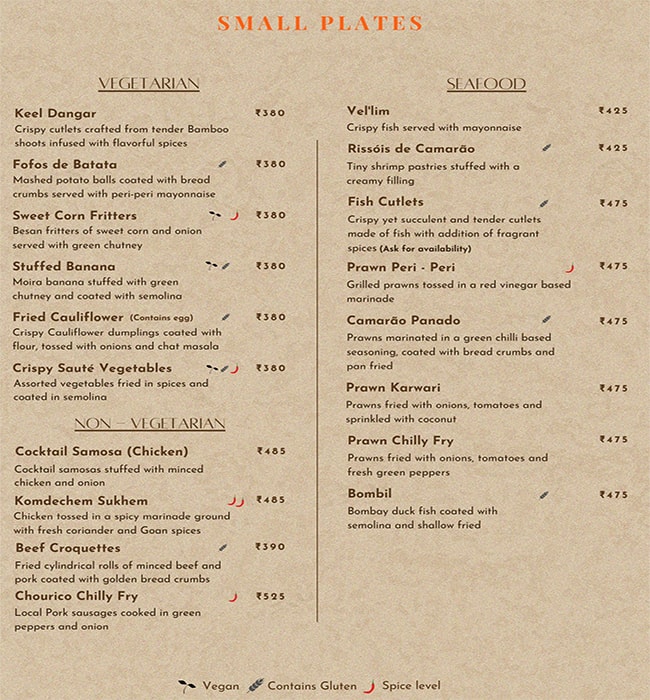 Menu of Mum's Kitchen, Panaji, Goa