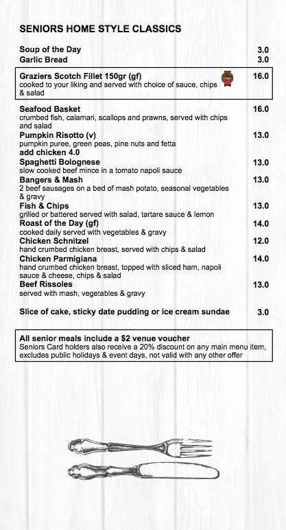 Carta del restaurante Boundary Hotel, Bentleigh East