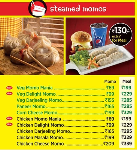 Menu of WOW! Momo, Khardah, Kolkata
