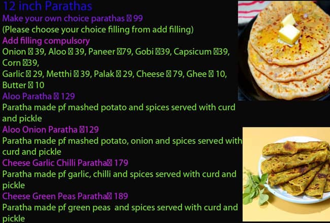 Menu of Thali Meals Paratha, Sanpada, Navi Mumbai