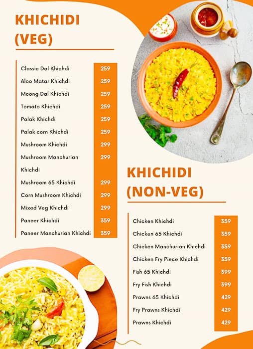 Menu of Khichdi Khatta, Madhapur, Hyderabad