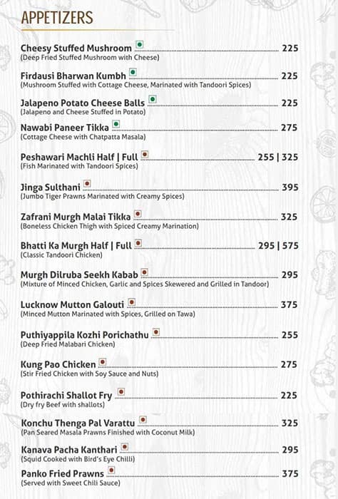 Menu of Let's Dine River View, Kakkanad, Kochi