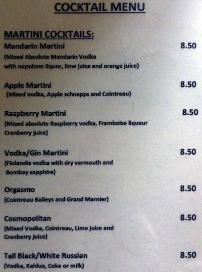 Menu at Grand royale Restaurant, England
