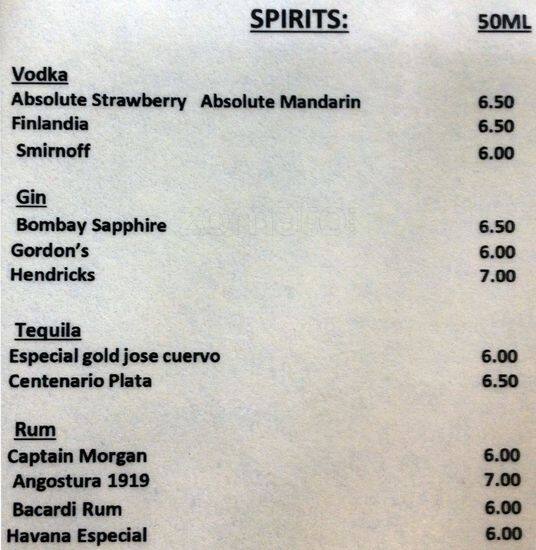 Menu at Grand royale Restaurant, England