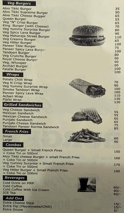 Menu at The burger street, Jaipur, 2-3