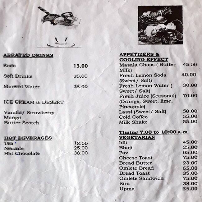 Menu at Preeti Classic, Margao