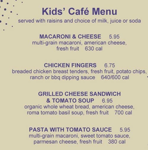 Menu at Café Nordstrom cafe, Chicago, 55 E Grand Ave