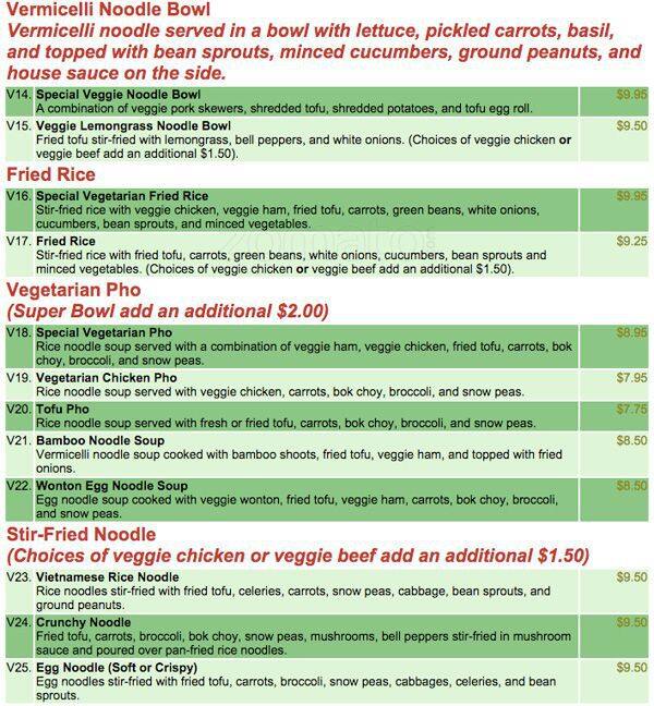 Menu at Square Lotus restaurant, Bellevue