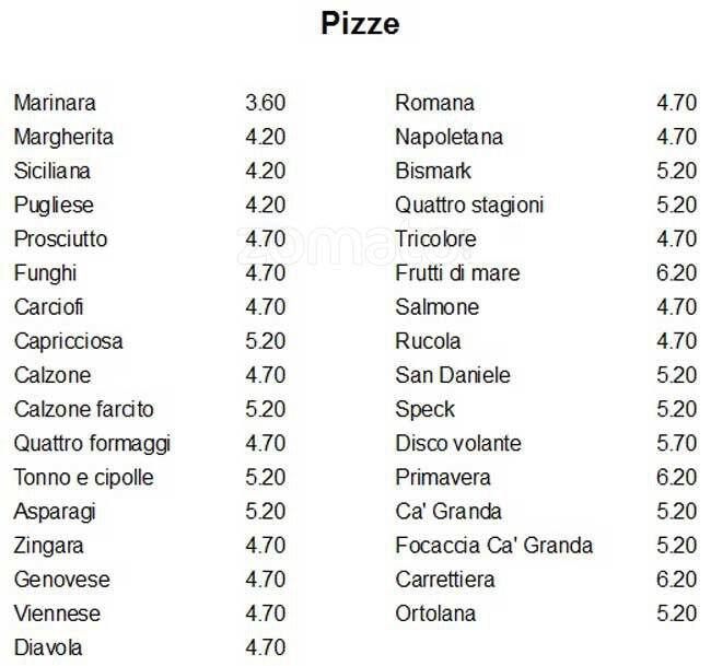 Menu da Il Nuovo Fiore pub & bar, Milano