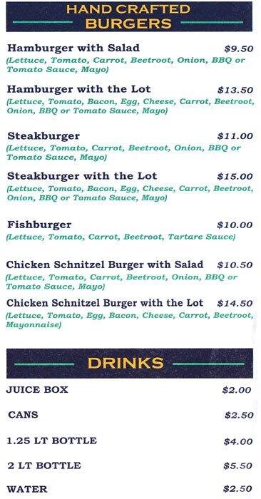 Menu at Penguin Tucker Box fast food, Shoalwater, 117 Safety Bay Rd