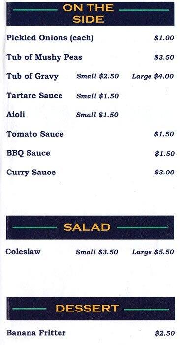 Menu at Penguin Tucker Box fast food, Shoalwater, 117 Safety Bay Rd