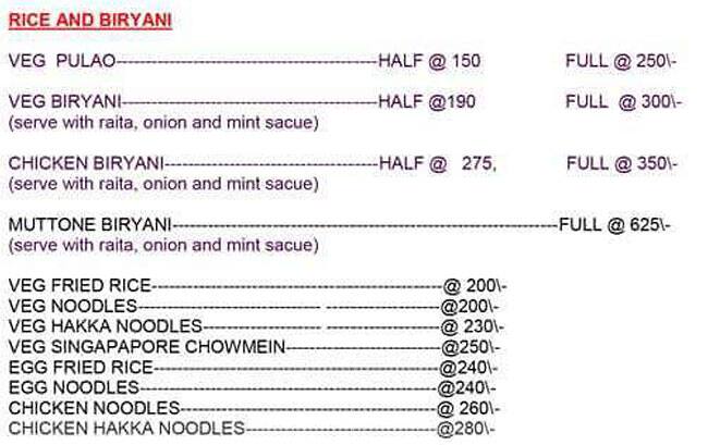Menu of House Of Paratha, Sector 50, Gurgaon