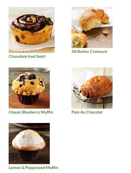 Menu at Starbucks cafe, London, Main Entrance