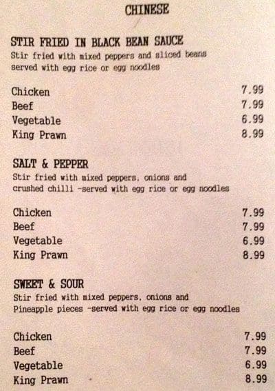 Menu at Wok & Grill restaurant, London, 9 Mile End Rd