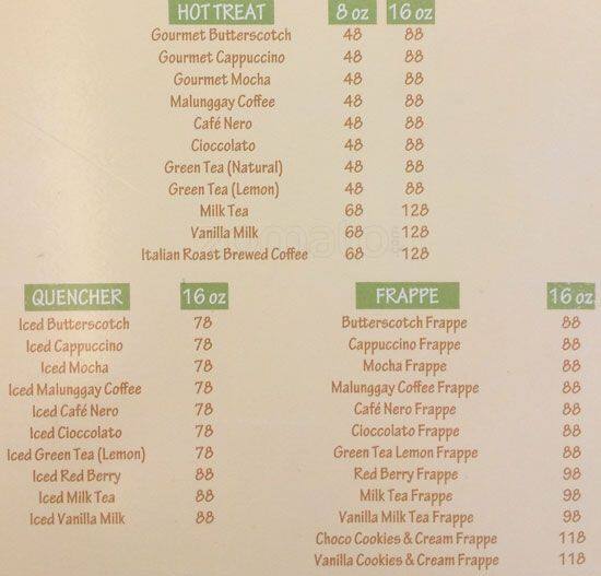 Menu at Roots and Herbs Coffee cafe, Quezon City, 66 Timog Ave