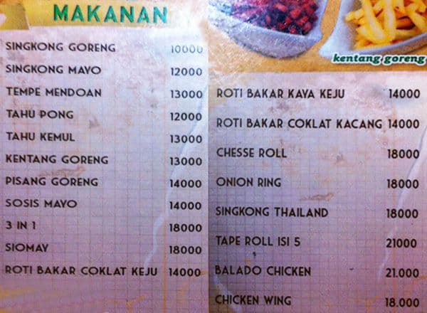 Menu at Tea Bar Tong Tji, Jakarta, JX-tainment