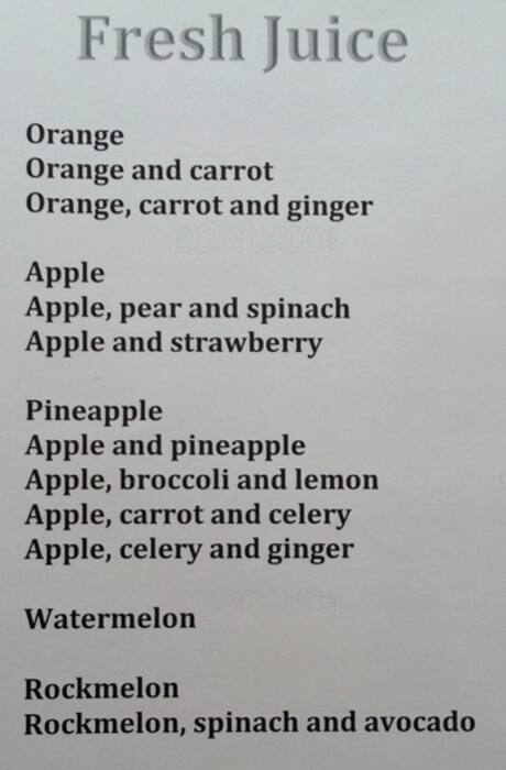 Carta de The Fig & Olive Cafe, Rozelle