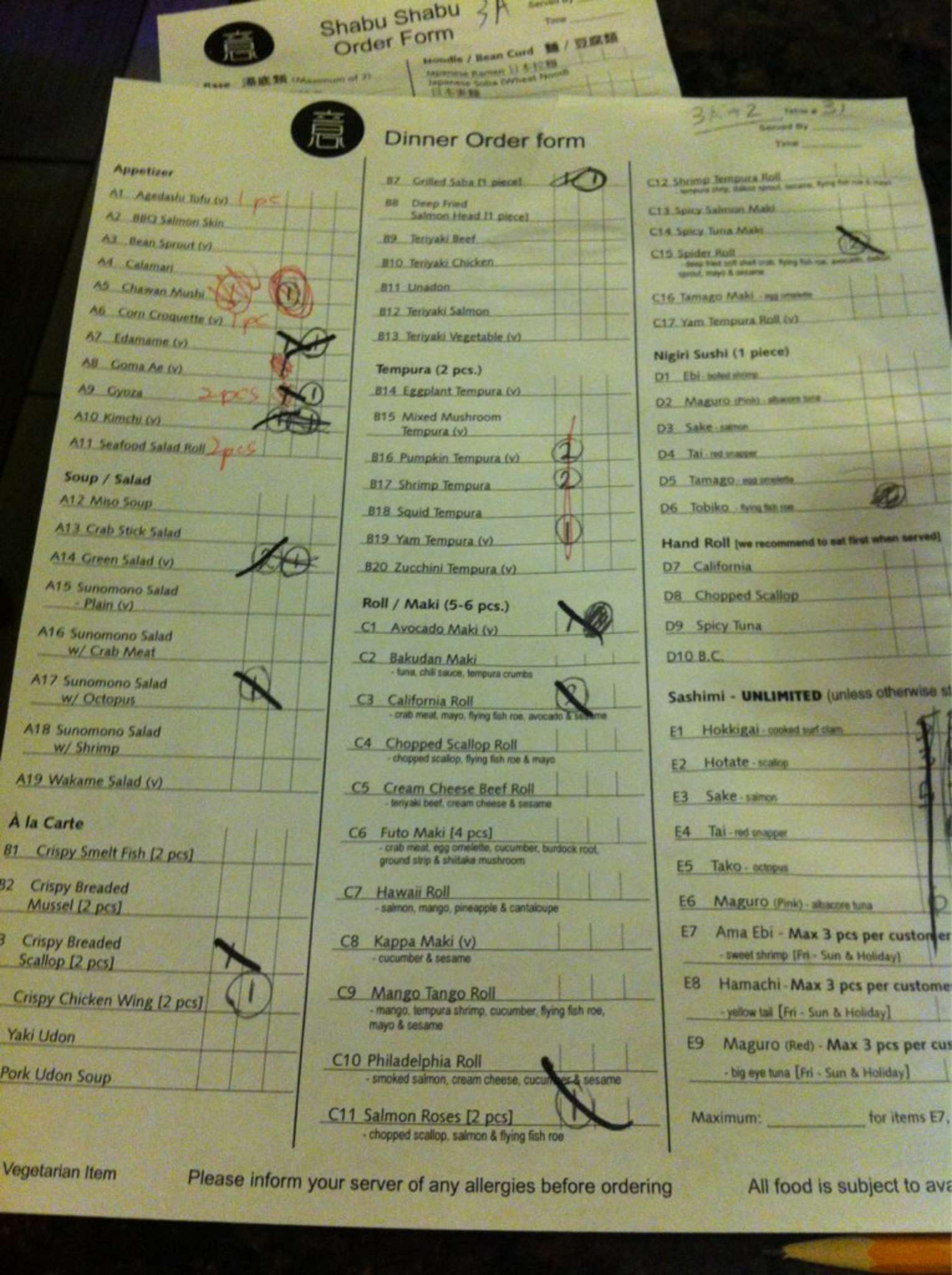 Menu at IGI BBQ & Sushi Bistro, Winnipeg