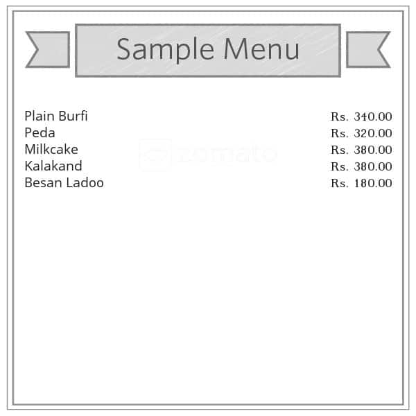 Menu of Bikaner Sweets, Mayur Vihar Phase 3, New Delhi