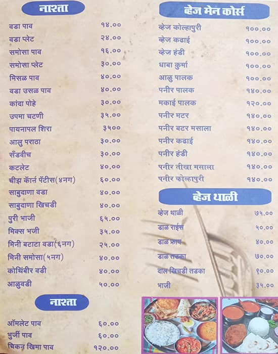 Menu of Hotel Vedant, Naupada, Thane West, Thane