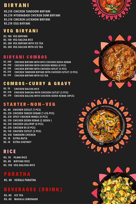 Menu of Hyderabadi Boss Biryani, Chandan Nagar, Pune