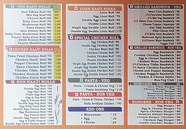 Menu of Rolls Kitchen, Rajajinagar, Bangalore