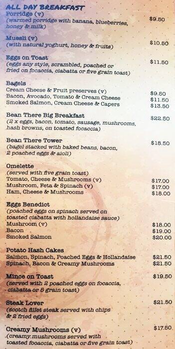 Bean There Cafe Menu, Menu for Bean There Cafe, Onehunga, Auckland ...
