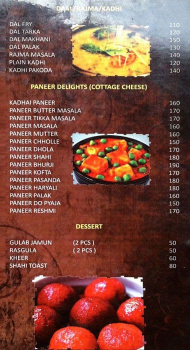 Menu at Karni's Beach Shack, Calangute