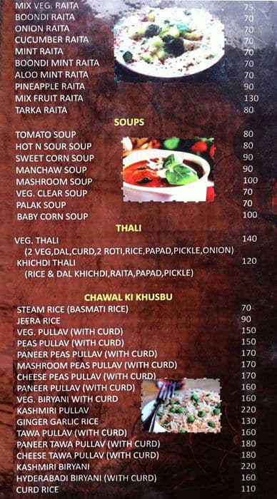 Menu at Karni's Beach Shack, Calangute