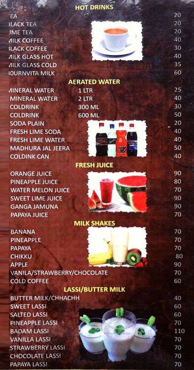 Menu at Karni's Beach Shack, Calangute