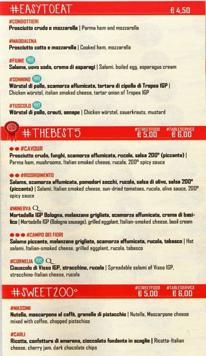 200 Gradi Menu, Menu de 200 Gradi, Prati, Roma - Zomato Itália