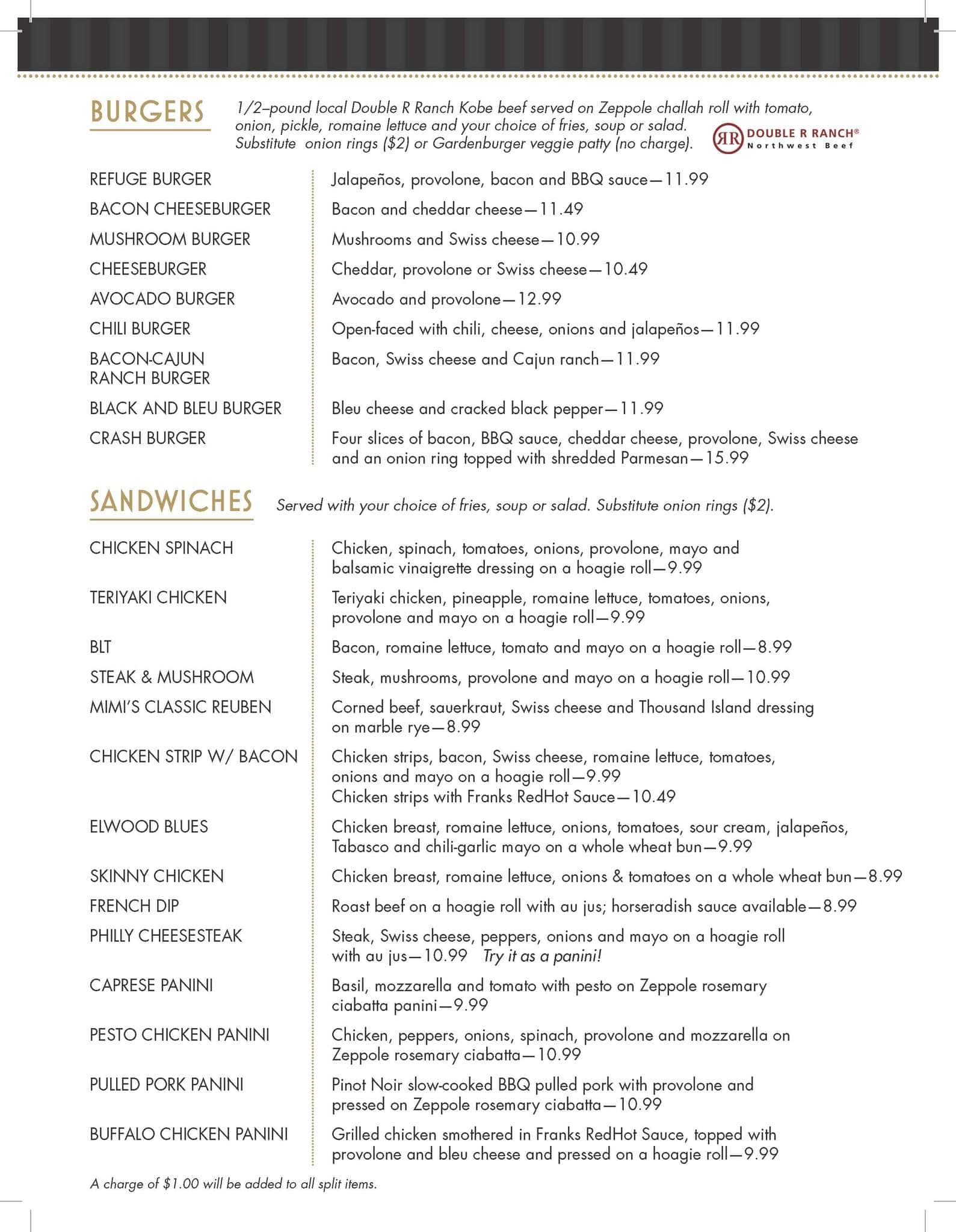 Menu at The Refuge pub & bar, Boise