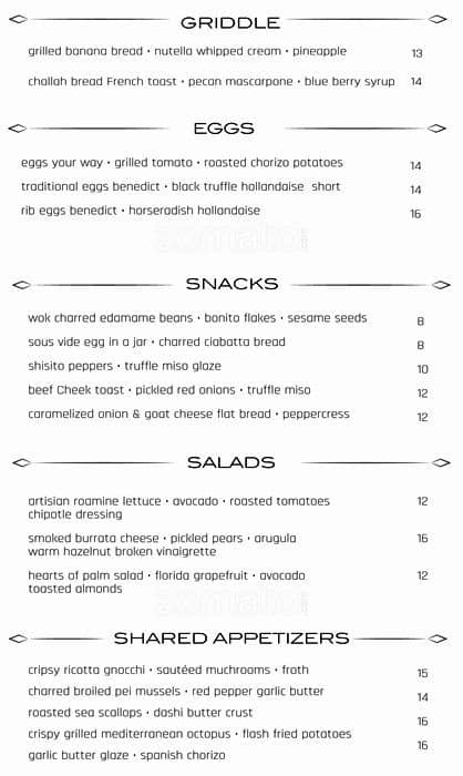 Menu at Lique Miami Waterfront Restaurant and Lounge, North Miami Beach