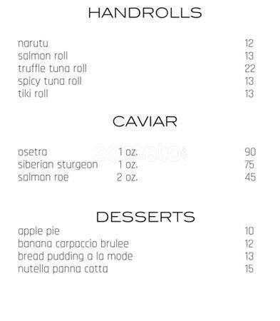 Menu at Lique Miami Waterfront Restaurant and Lounge, North Miami Beach