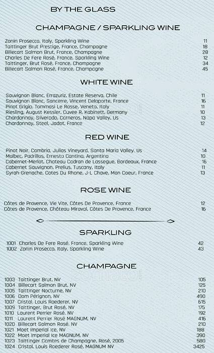 Menu at Lique Miami Waterfront Restaurant and Lounge, North Miami Beach