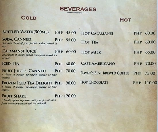 Menu at Nespresso Coffee Lounge - Wellcome Hotel, Cebu City