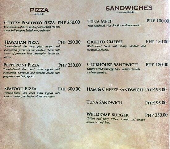 Menu at Nespresso Coffee Lounge - Wellcome Hotel, Cebu City