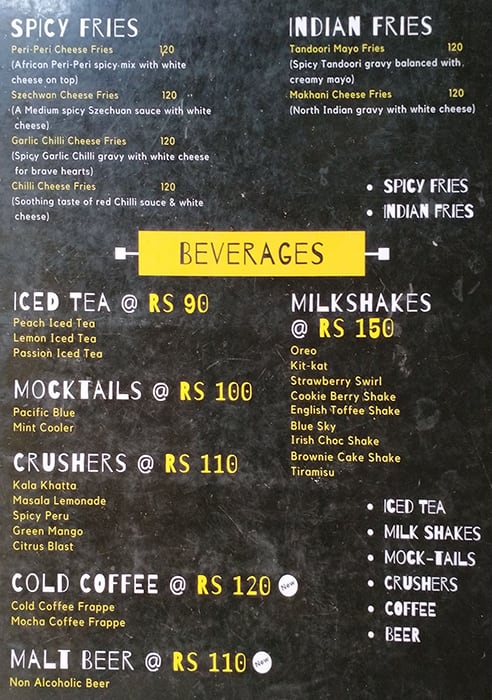 Menu at Ufo, Mumbai, 6R8W+2H6