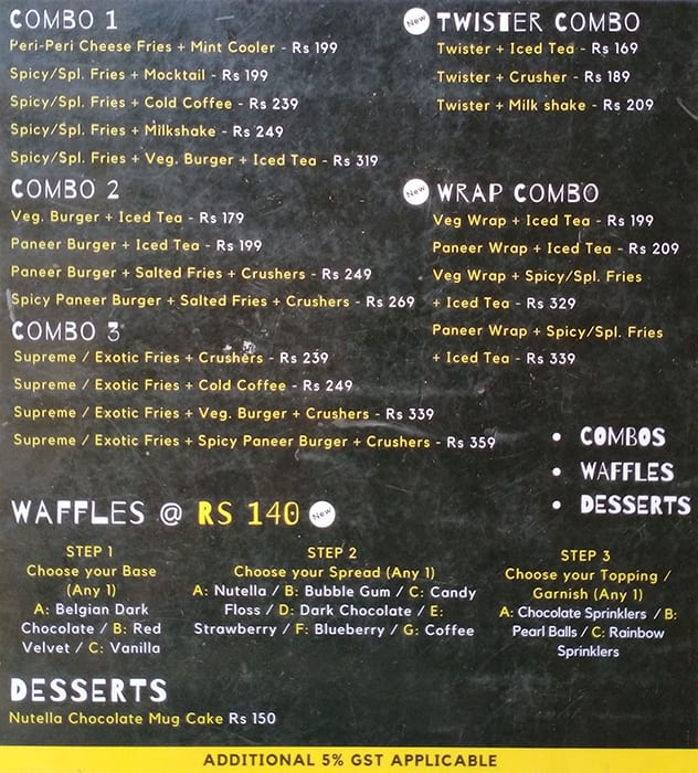 Menu at Ufo, Mumbai, 6R8W+2H6