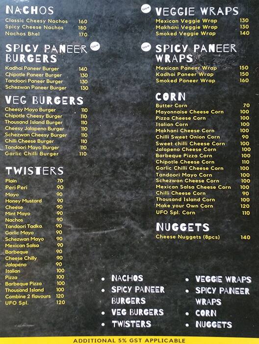 Menu at Ufo, Mumbai, 6R8W+2H6
