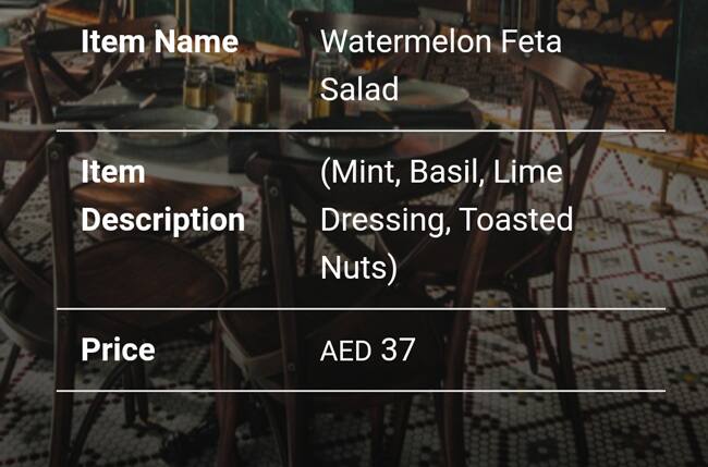 Menu of NAPO Pizzeria, Al Bateen, Abu Dhabi