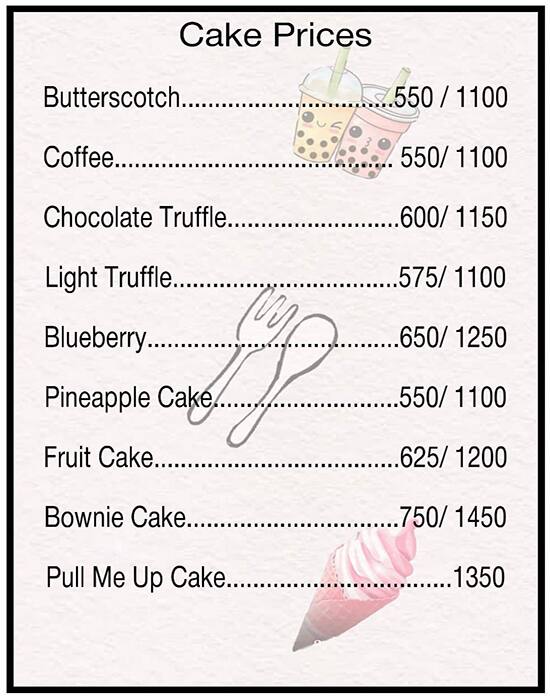 Menu of Step Bakers, Karkardooma, New Delhi