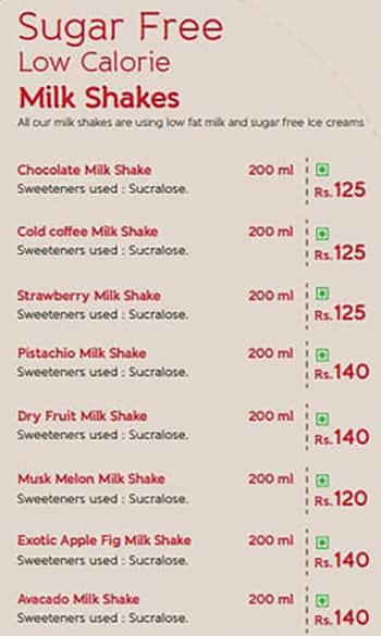 Menu of Zeugar Sugar Free, Choolaimedu, Chennai