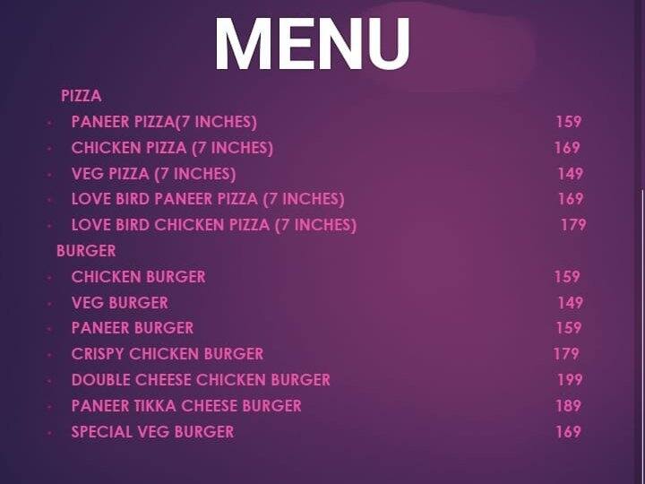 Menu of Pizza Parlour, Sutahat, Cuttack