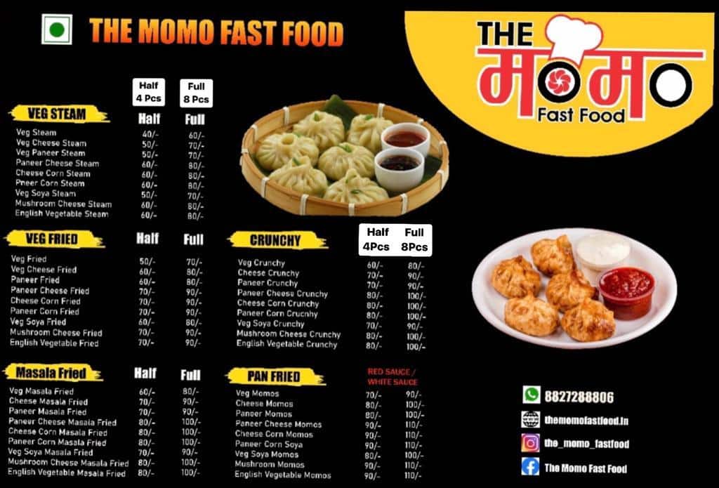 Menu at The MOMO Fast Food, Bhopal